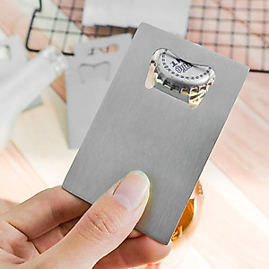 Uumitty 10 Pcs Stainless Steel Credit Card Bottle Opener, Wallet Size Beer Bottle Opener