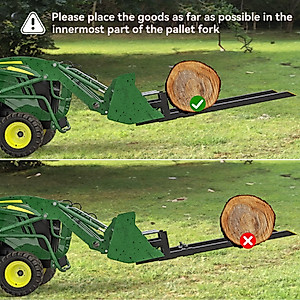 YITAMOTOR 60" 4000LBS Clamp on Pallet Forks Light Duty Forks for Tractor Loader Bucket with Adjustable Stabilizer Bar