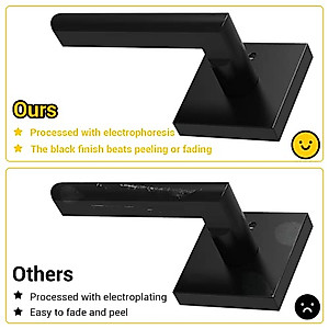Ohuhu Door Handle, Matte Black Door Knob, Door Handles, Bedroom Door Lock, Door Lever with Modern Contemporary Slim Square Design for Home Bathroom Privacy in Satin Zinc