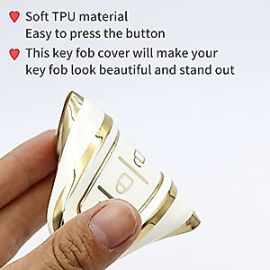 2 pcs for Ford Lincoln Key Fob Cover for Ford C-Max Edge Escape Expedition Explorer Flex Focus Taurus Lincoln MKS MKT MKX Navigator TPU Remote Key Case Soft and Durable (White Black)