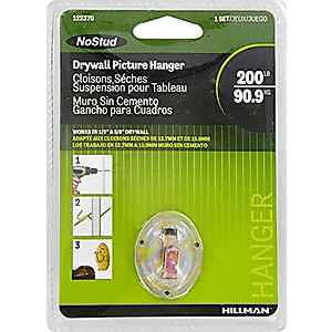 Hillman 122370 No Stud Picture Hanger, 1, No Color