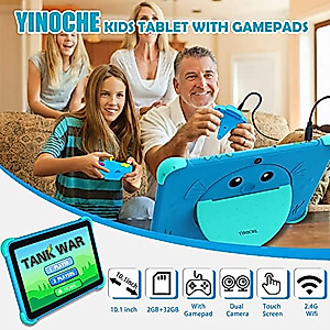 YINOCHE Kids Tablet Android Toddler Tablet for Kids Tablets for Kids 2GB+32GB with Gamepad Support Parental Control Children's Tablet Dual Cameras,Games, Kid Proof Case Netflix YouTube