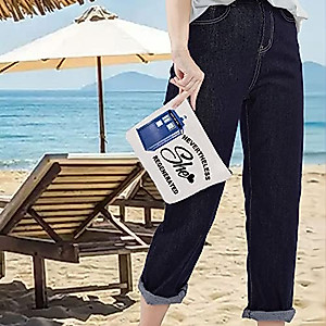 LEVLO Who Cosmetic Make Up Bag Policeman Box Fans Gift Nevertheless She Regenerated Makeup Zipper Pouch Bag For Friend Family(Nevertheless She)