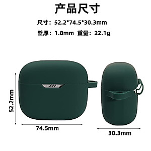 2 Pack Soft Silicone Protective Case Cover Compatible with JBL Tune 130NC TWS True Wireless Headphones, Protective Skin Sleeve with Key Chain (Light Blue+Light Green)