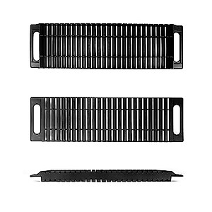 Qwork Antistatic ESD Circulation Rack Shelf, 2 Pack Dual- Ear Antistatic PCB Tray Rack, ESD Shelf Storage Turnover Rack, 47 x 14 x 3.5cm, Black