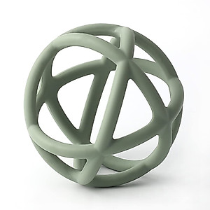 TOPGOMES Baby Teether Ball Toy, BPA Free Silicone Soft Ball Easy to Hold Teether for Babies Ages 6 Months+ (Sage)