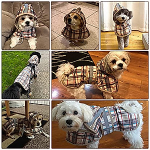 Dog Raincoat Hooded with Reflective Strip - Waterproof Dog Jumpsuit Raincoat Adjustable Lightweight Breathable Rain Poncho Jacket Rainwear for Large Dogs