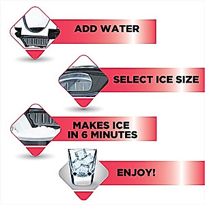 Frigidaire EFIC117-SSRED-COM Stainless Steel Ice Maker, 26lb per day, RED STAINLESS