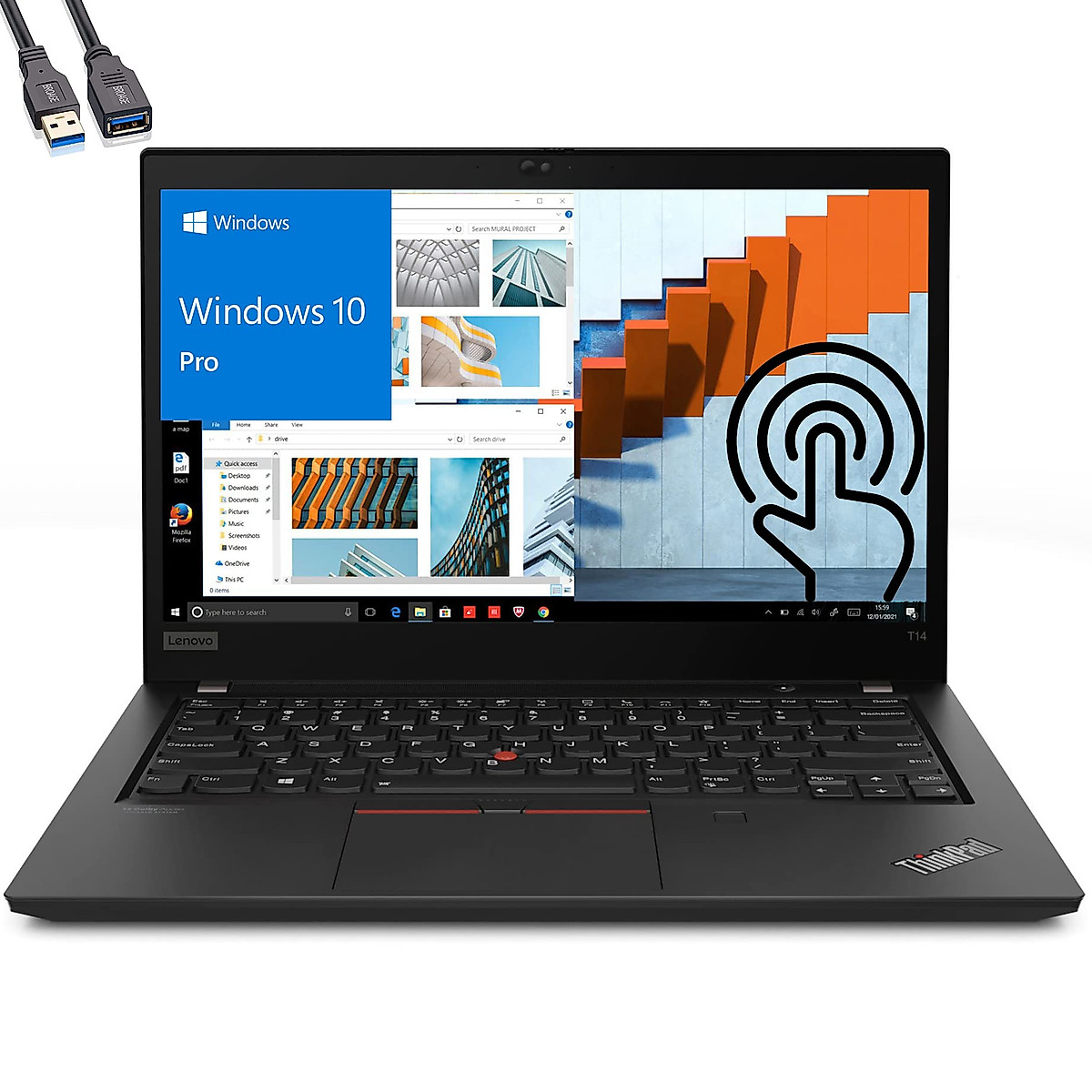 Lenovo ThinkPad T14 14" Touchscreen FHD 300nits Business Laptop Computer, Intel Quad-Core i7-1165G7, 32GB DDR4 RAM, 1TB PCIe SSD, WiFi 6, BT 5.1, Fingerprint Reader, Windows 10 Pro, Conference Webcam