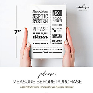 5x7 Inch Sensitive Septic System Please Be Kind to the Drain Designer Kitchen Sign ~ Ready to Stick, Lean or Frame ~ Premium Finish, Durable