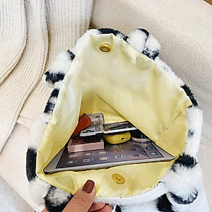 Plush Underarm Bag, Ladies Fluffy Shoulder Bag, Women Furry Tote Bag Plush Crossbody Bag for Autumn and Winter