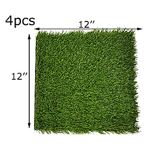 Hamiledyi Chicken Nesting Pads, Artificial Grass Rug Carpet Synthetic Turf Mats Nest Bedding for Chicken Coop Pet Garden Lawn 12"x12" (4PCS)