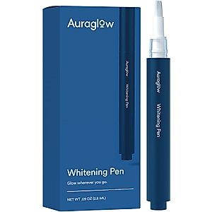 Auraglow Teeth Whitening Pen, Overnight Teeth Whitening Pen, 35% Carbamide Peroxide, 20+ Whitening Treatments, No Sensitivity, 2.8mL