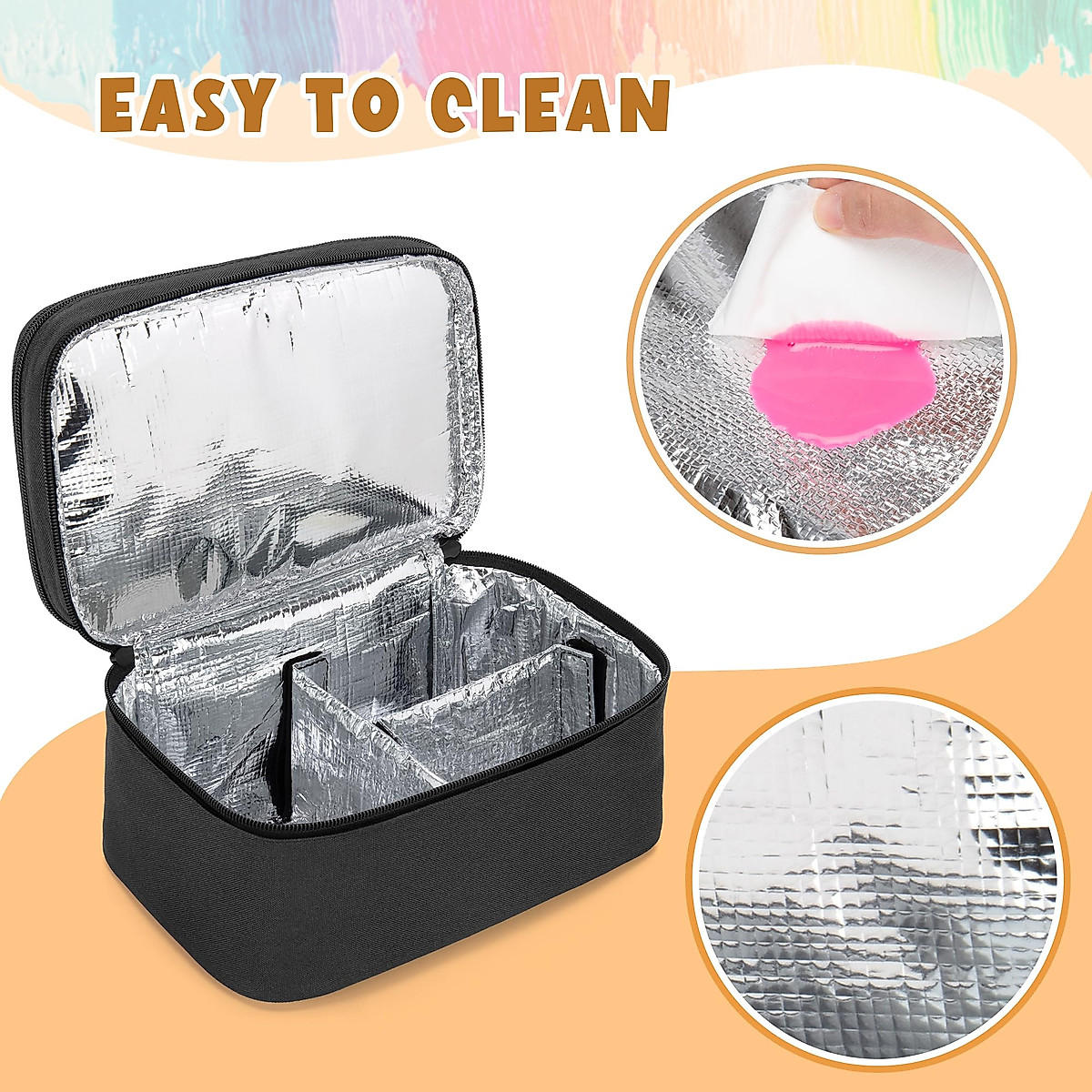 BAFASO Acrylic Paint Organizer Holds 24 Bottles of 2 fl.oz Acrylic Paint, Acrylic Paint Storage Case with Tools Storage Section (No Accessories Included), Black