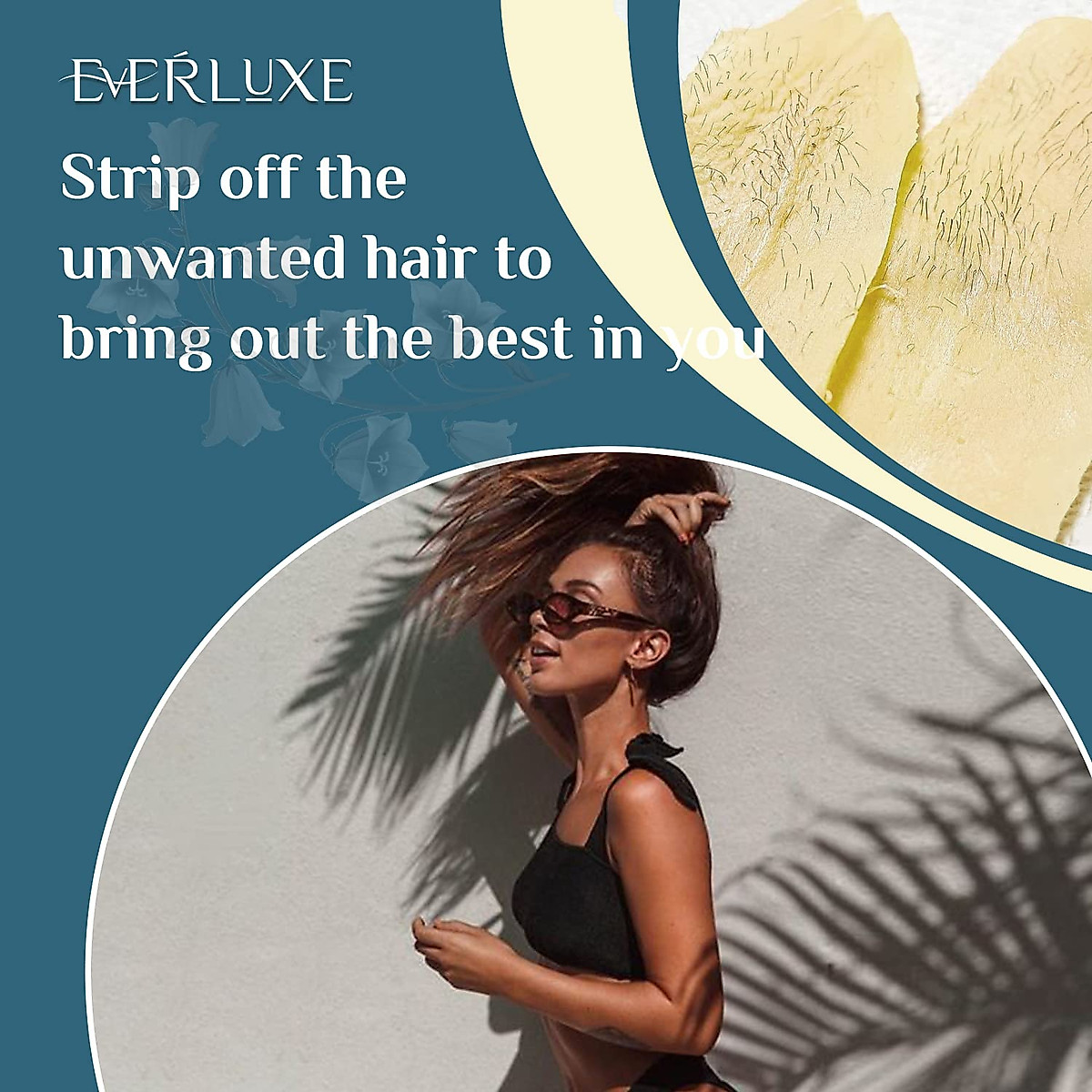 Waxing Kit for Women Men , EVERLUXE Wax Warmer Hair Removal Kit , Hard with 4 Packs of Beads , Beads All Types , Legs , Face , Eyebrows , Bikini