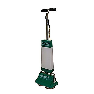 BiSSEll BigGreen BGFS5000 Portable Two Brush Floor Scrubber & Polisher, Polypropylene, 13"" W x 7"" D x 44"" H, White & Green