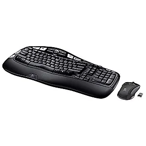 Logitech MK550 Wireless Wave K350 Keyboard and Mouse Combo — Includes Keyboard and Mouse, Long Battery Life, Ergonomic Wave Design with Wireless Mouse (with Mouse)