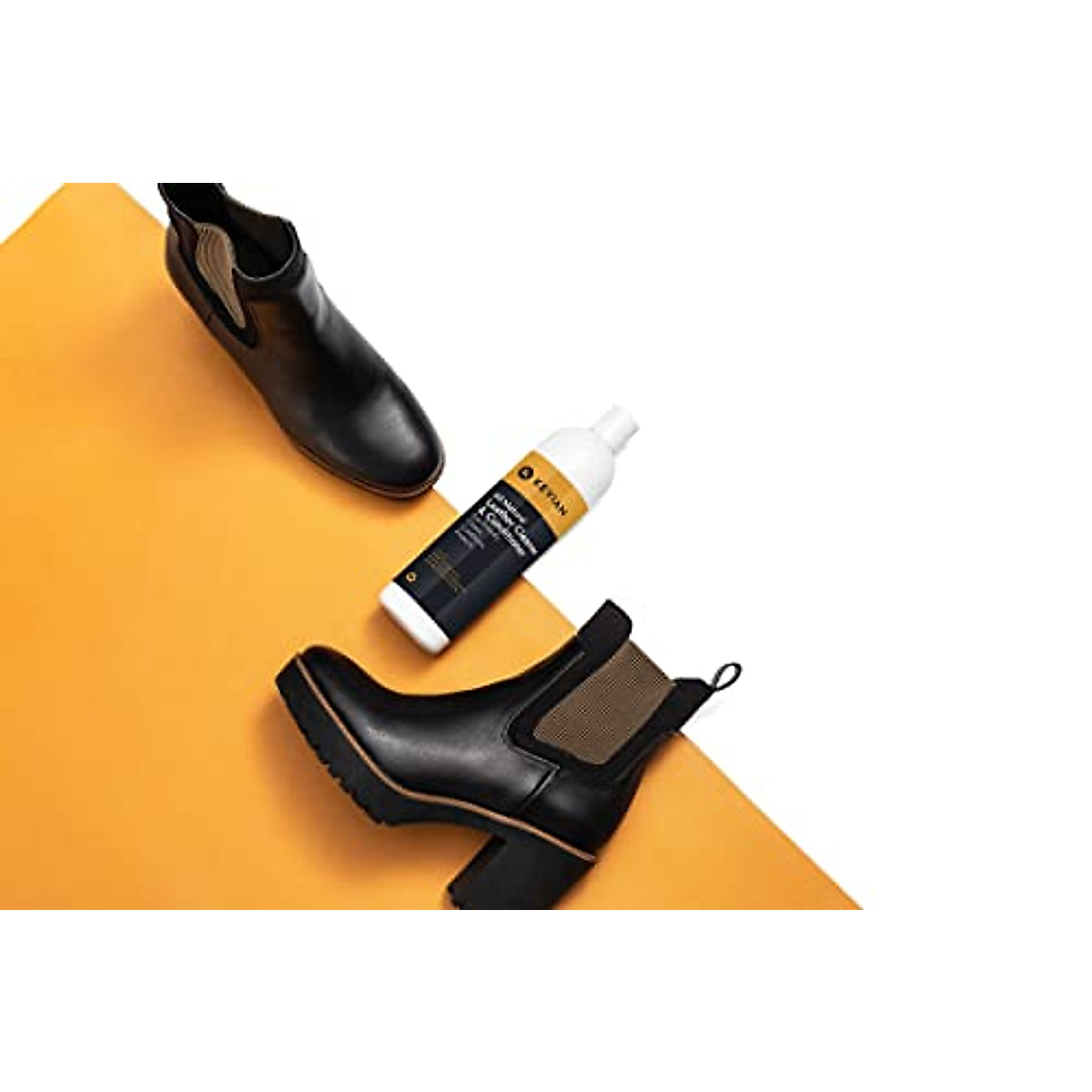 KevianClean Leather Cleaner & Conditioner - Auto Interior Detailing, Furniture, Upholstery, Sofa, Couch, Handbag, Purse, Shoe, Boot, Jacket, Car Seat Care, Protector and Restoration - 8 oz.