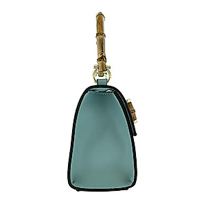 Pierre Cardin Light Blue Leather Small Vintage Structured Satchel Bag for womens