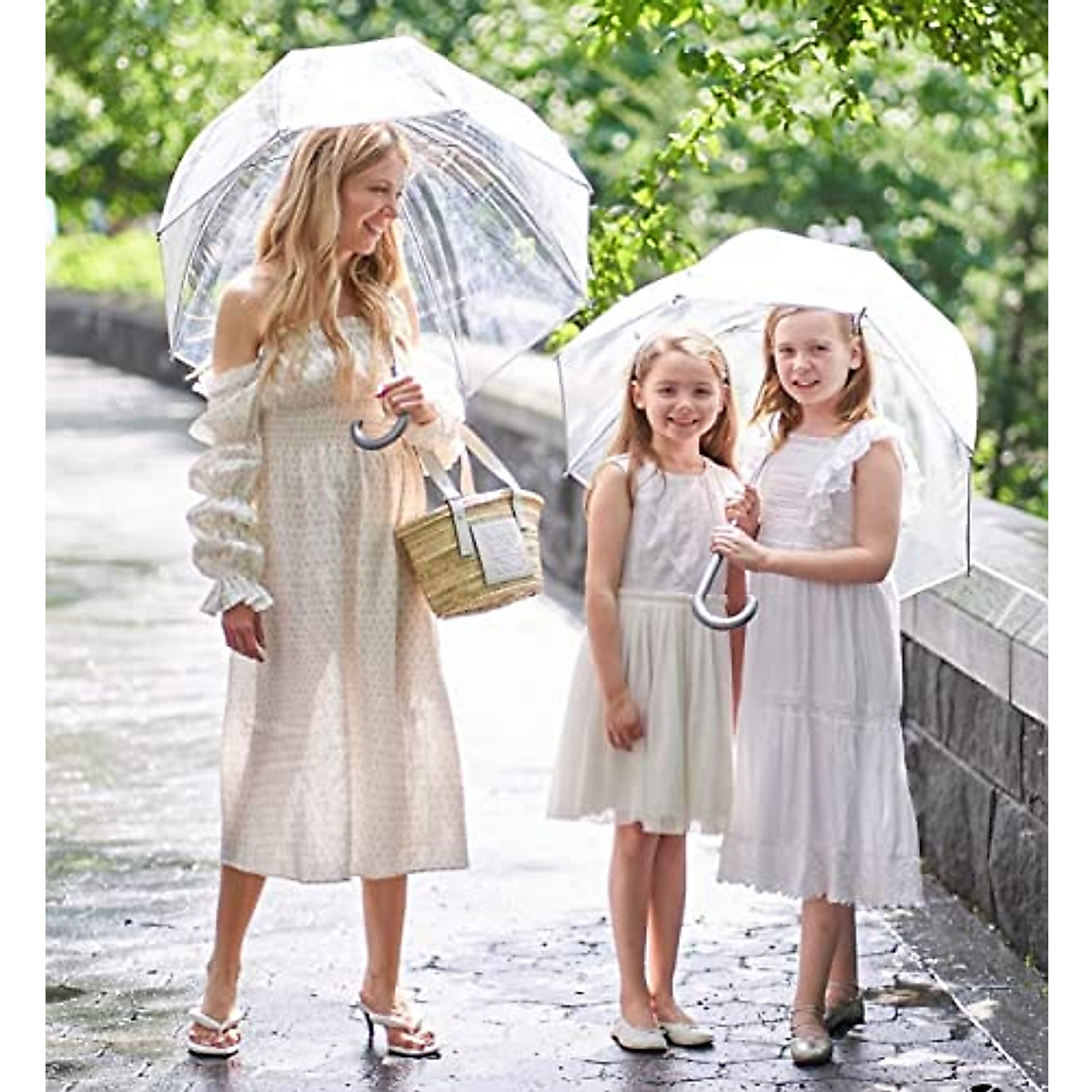 totes Women's Clear Bubble Umbrella – Transparent Dome Coverage – Large Windproof and Rainproof Canopy – Ideal for Weddings, Proms or Everyday Protection, Lemonade