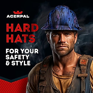 ACERPAL Full Brim Vented Blue Banshee Tattoo/Skull Design Matte Finish OSHA Hard Hat with 6-Point Suspension