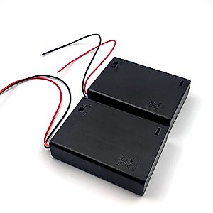FainWan 2PCS Wire Lead Cable Plastic 3 x 1.5V AA Batteries Cell Box Holder Case Black