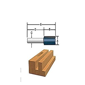 BOSCH 85460MC 1/4-Inch Diameter 57/64-Inch Cut Carbide Tipped Double Flute Straight Router Bit 1/2-Inch Shank