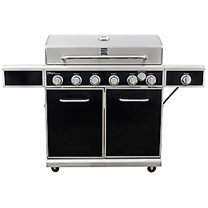 Kenmore PG-A40602SRL 6 Burner Propane Gas BBQ Grill with Side Burner, 73000 Total BTU, Black and Stainless Steel
