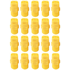 Sydien 20Pcs Plastic 1/4 BSPT Male Thread Flat Fan Sprayer Tip 80 Degrees Nozzles For Cooling, Agricultural Irrigation, Waste Gas Treatment Yellow