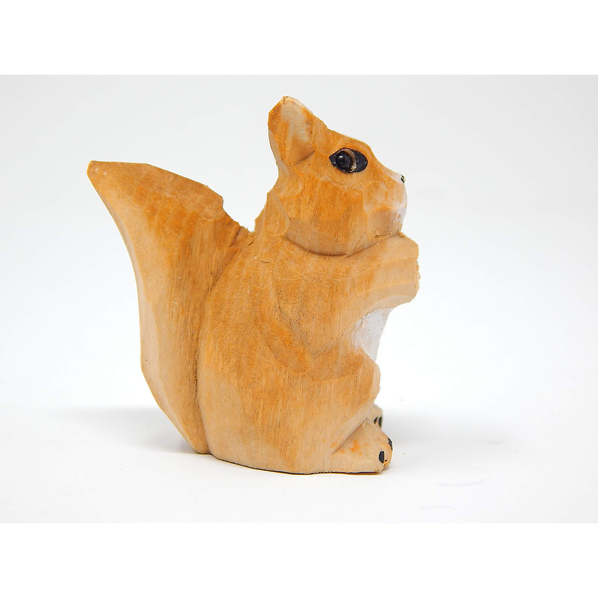 Selsela Squirrel Figurine Garden Statue Home Decoration Miniature Wood Forest Critter Art Mini Carved Small Animal