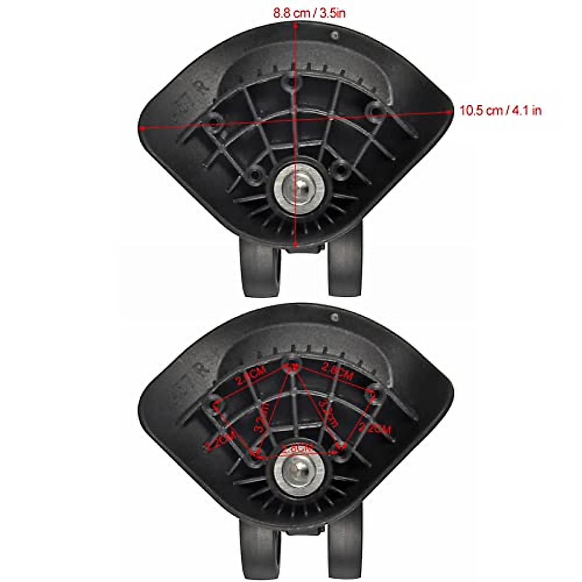 Zyyini 2pcs Luggage Suitcase Universal Wheels, Luggage Swivel Wheel Replacement, Poly Urethane Durable 360 Degree Rotation Wheels, Travel Suitcase Wheels With Screws For Ordinary Luggage Box