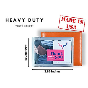Set Of 2 Heavy Duty Vinyl Credit Card ID Holder Wallet Insert MADE IN USA