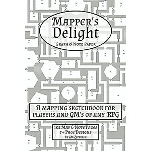 Mapper's Delight: RPG Graph Paper Sketchbook & Notebook (Black & White Style Cover)