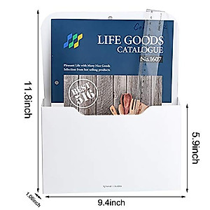 2 Pack Magnetic File Holder - Paper Holder, Pocket Organizer,Hanging Wall File Organizer Office Supplies Storage, Magazine Mail Organizer Case for Notebooks,Planners,Letter (2 Pack)