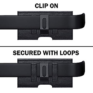 Bomea Holster for iPhone SE, iPhone 8, 7, 6s, 6 Cell Phone Belt Holder Case with Belt Clip, Loop, Built in Card Holder Pouch Cover (Fits iPhone SE, 8 7 with Otterbox Commuter Case on) Black