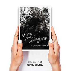 Wunderkid Funny Zombie Love Card, Valentine's Christmas or Halloween Zombie Apocalypse Card for boyfriend Husband Wife Him Her (1 Single Card, Blank Inside)