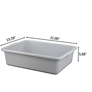 Ponpong 25 Quart Plastic Commercial Bus Box, Restaurant Bus Tubs, 4 Packs