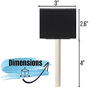 Bates- Foam Paint Brushes, 3 Inch, 12 pcs, Foam Brush, Sponge Brush, Sponge Brushes for Painting, Sponge Paint Brush, Foam Brushes for Staining, Paint Sponges, Sponge Paint Brushes for Painting.