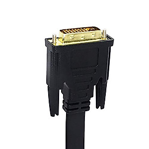 CERRXIAN 1FT Flat Slim High Speed Bi-Directional DVI (24+1) Male to HDMI Male Adapter Cable