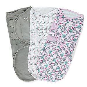 SwaddleMe Original Swaddle – Size Large, 3-6 Months, 3-Pack (Floral Geo)