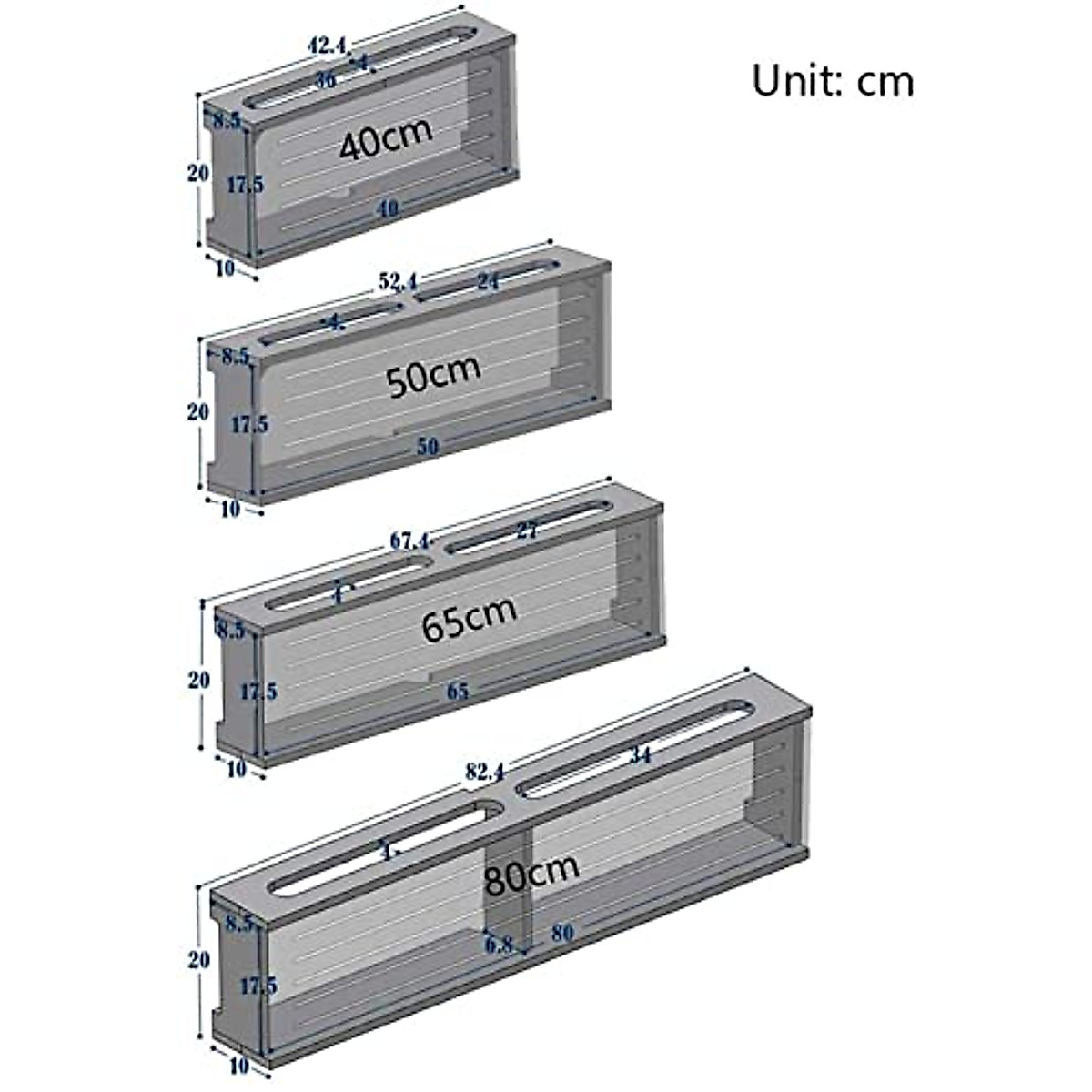 Solid Wood Network Set-Top Box, Wall Mounted Wooden Wireless Wifi Router Storage Box Power Strip and Cable Management Hider Rack Socket Shielding Wire Finishing Wire Box Floating Shelf 40CM