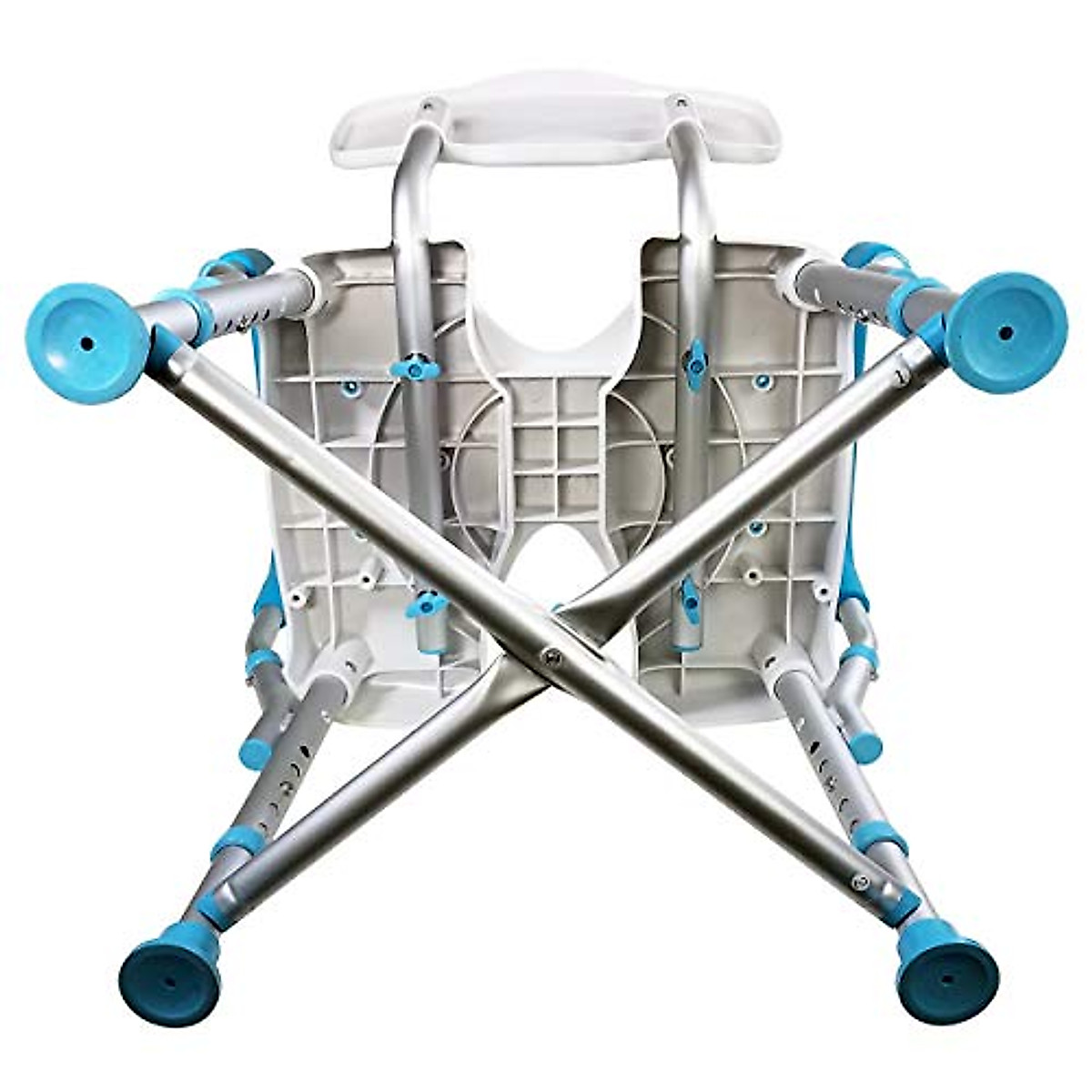 MedGear A-0273A DURA Hygienic Cutout Shower Chair with Back and Arm Rests Including Free Clip-on Shower Head Holder