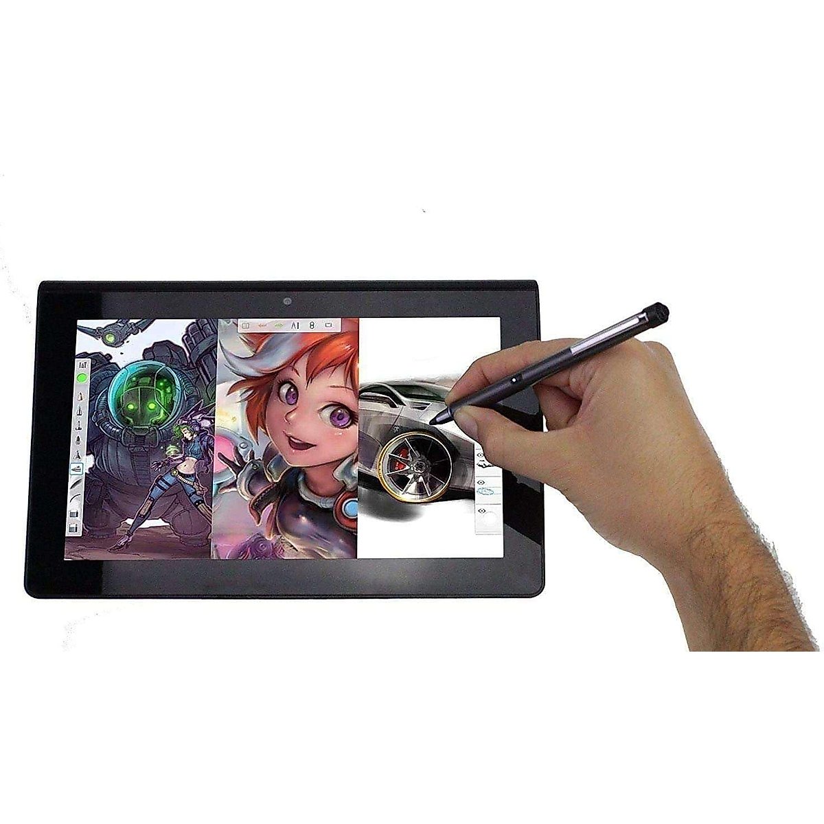 Broonel Grey Rechargeable Fine Point Digital Stylus - Compatible with Samsung Galaxy Tab A7 Lite 8.7" Android Tablet