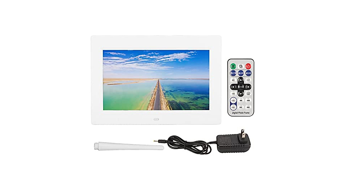 Stylish 10 Inch Digital Photo Frame with Speaker & Remote