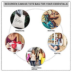 BeeGreen Flora Wreath Book Tote Bag w Inner Zipper Pocket Large Shopping Bag Magnetic Snap Closure for Wedding Birthday Beach Personalized Gift Women Teachers Friends Letter C