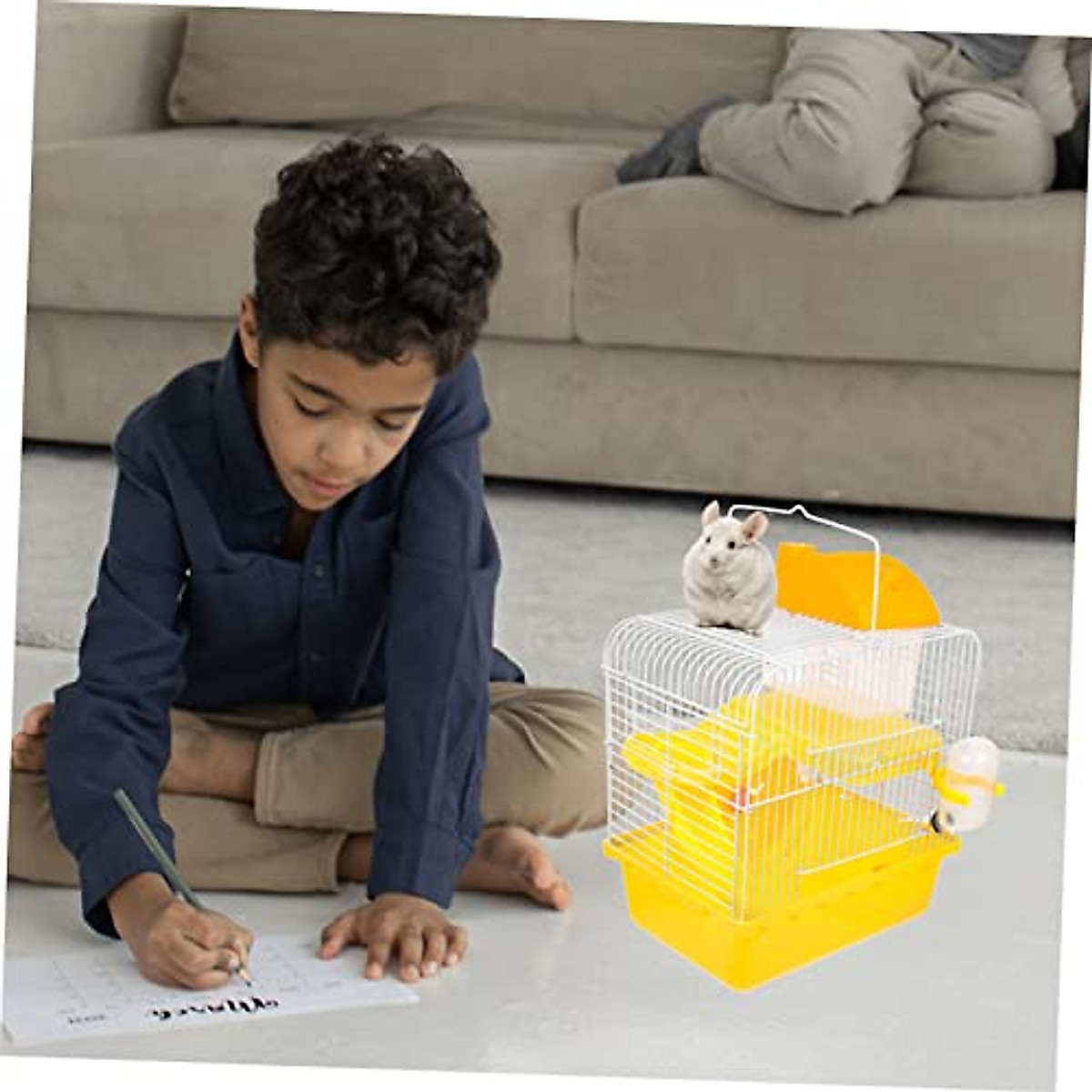 VOSAREA Hamster Cage Turtle Accessories Travel Guinea Pig Cage Accessories Rat Cage Chinchilla Cage Accessories Hamster Hideout Plastic Orange Guinea Pig House Rat House Rat Hut