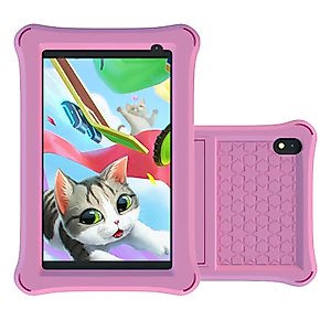 Kids Tablet, 8 inch Tablet for Kids, 2GB RAM 32GB ROM Android Tablets IPS Screen 1280x800, Iwawa & Parent Control Toddler Tablet, WiFi, Dual Camera, 4300mAh Battery, Shockproof Case, Pink