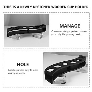 Hemoton Wooden Shot Glass Holder 6 Thick Base S Shape Shot Rack ray for Tequila Whiskey Vodka Cocktail Party Bar Nightclub