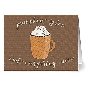 Note Card Cafe Fall Greeting Card Set with Envelopes | 24 Pack | Blank Inside, Glossy Finish | Happy Fall Pumpkin Spice | Bulk Set for Greeting Cards, Occasions, Birthdays