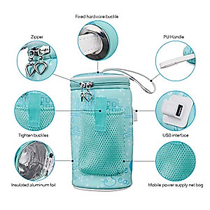 ONEVER Portable Bottle Warmer for Travel Bottle Warmer Baby Bottle Warmer Bag Milk Warmer for breastmilk Heater Insulated Storage Bag Thermostat Bag for Feed Newborn USB Charging